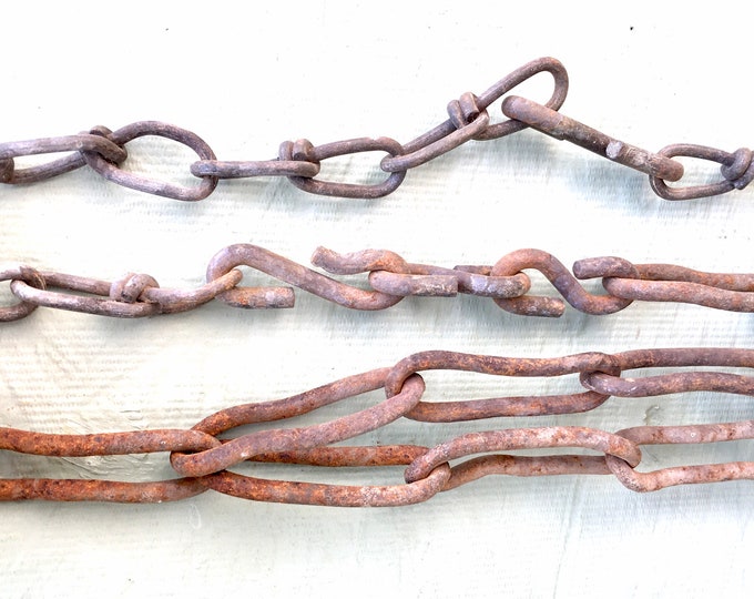 Rusty Iron Chain — Antique Industrial Steampunk Metalworking Art Supply ...