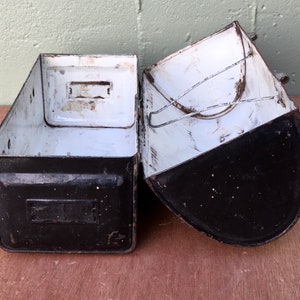 Antique Lunch Box Hand Painted OOAK Industrial Urban Art Steel Lunch ...