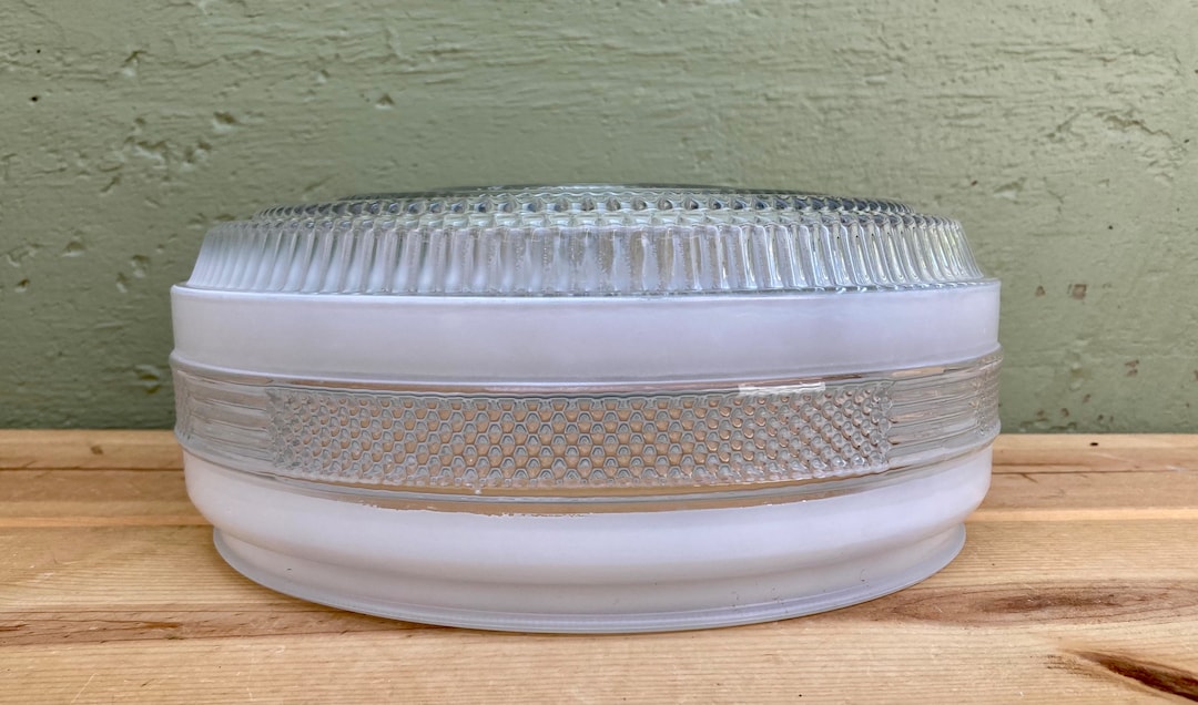 Antique Light Fixture Cover Vintage Replacement Globe Mid Century Retro ...