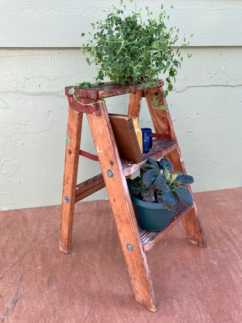 Antique Wood Step Ladder Vintage Urban Industrial Style - Etsy