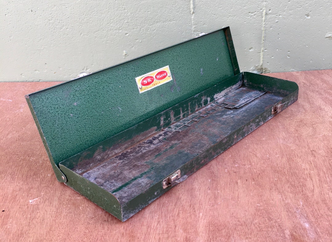 Industrial Green Metal Box — Vintage S-K Wayne Socket Set Tool Box ...