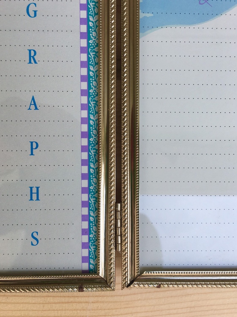 Vintage Embossed Gold Bifold Picture Frame: Mid Century Wedding Decor ...