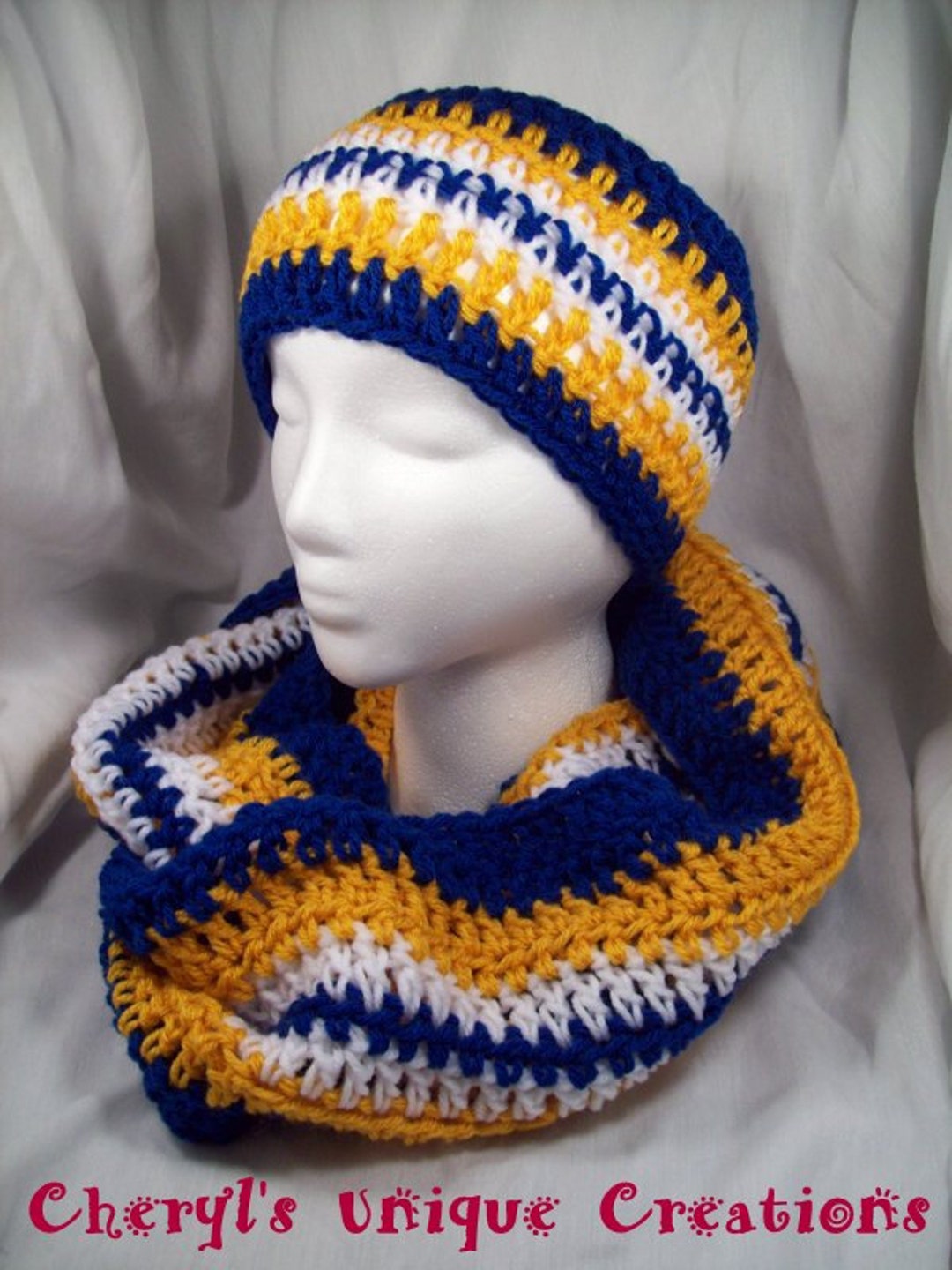 WV - West Virginia Team Colors - Hand Crocheted Wide Chunky Cowl ...