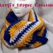 WV - West Virginia Team Colors - Hand Crocheted Wide Chunky Cowl ...