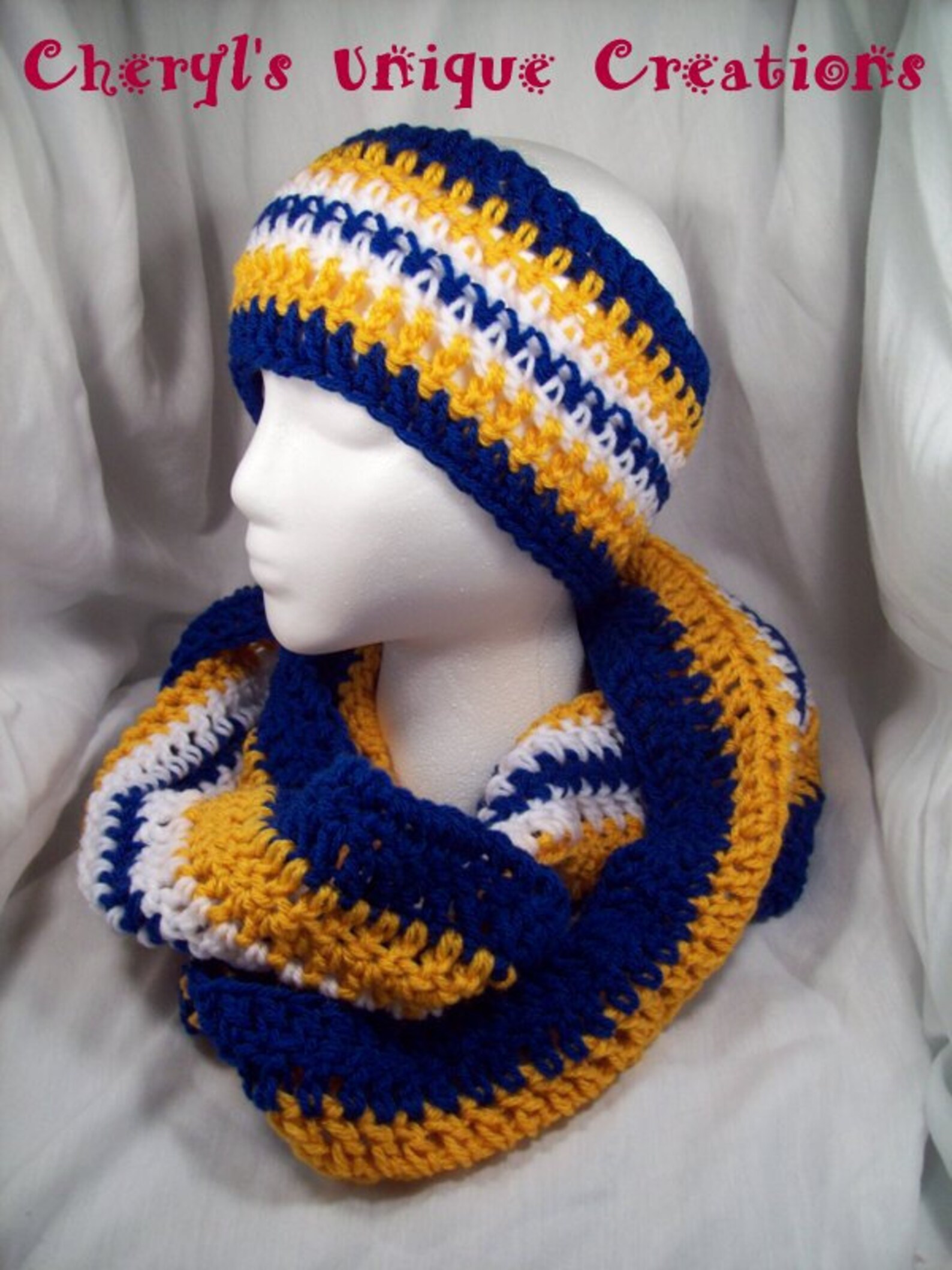 WV - West Virginia Team Colors - Hand Crocheted Wide Chunky Cowl ...