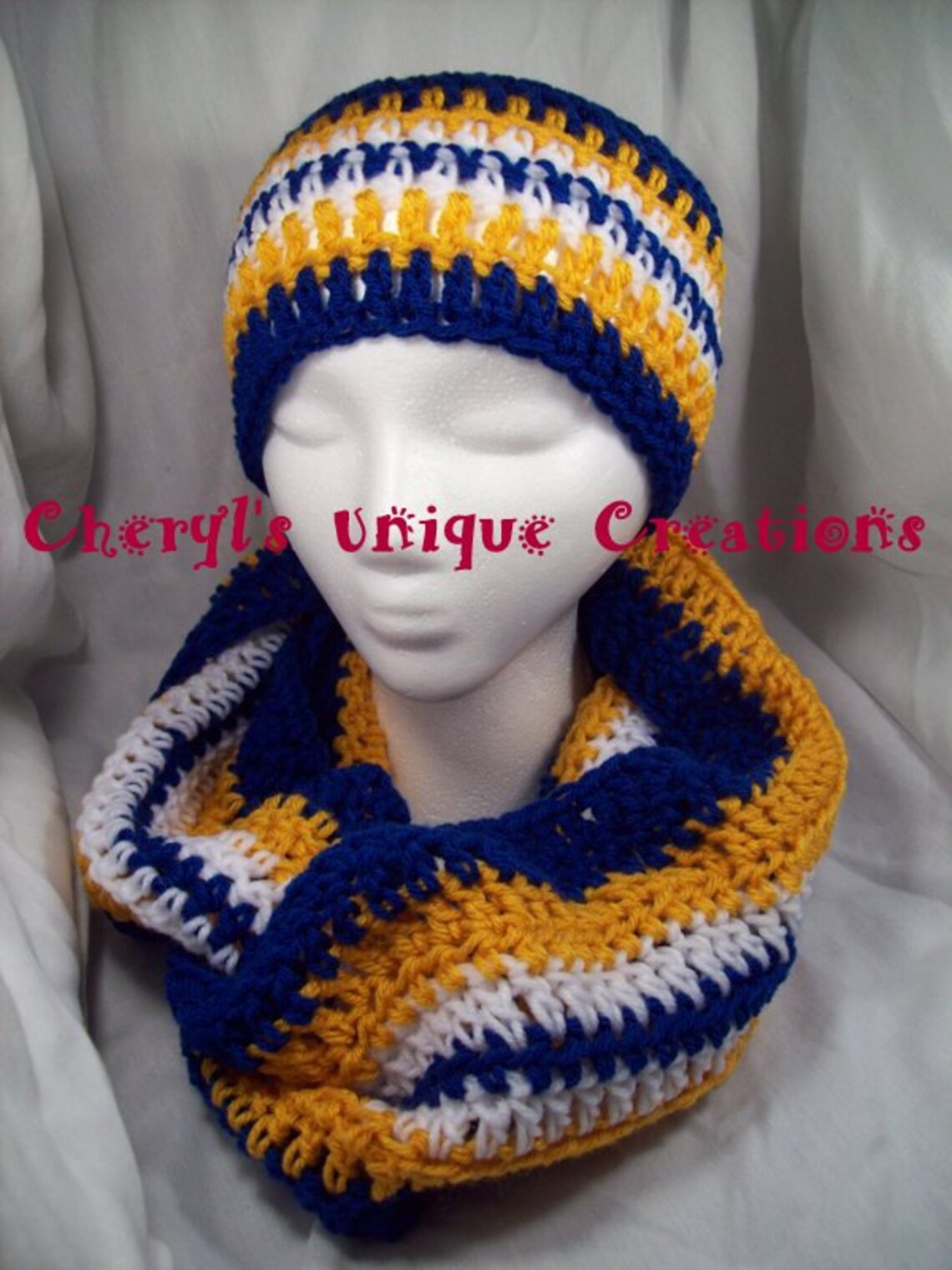 WV - West Virginia Team Colors - Hand Crocheted Wide Chunky Cowl ...