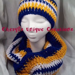 WV - West Virginia Team Colors - Hand Crocheted Wide Chunky Cowl ...