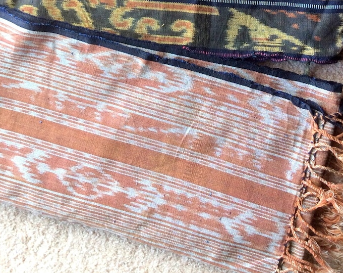 Handwoven Cotton Bali Ikat Thread Dyed Runner, Vintage Textile, Ethnic ...
