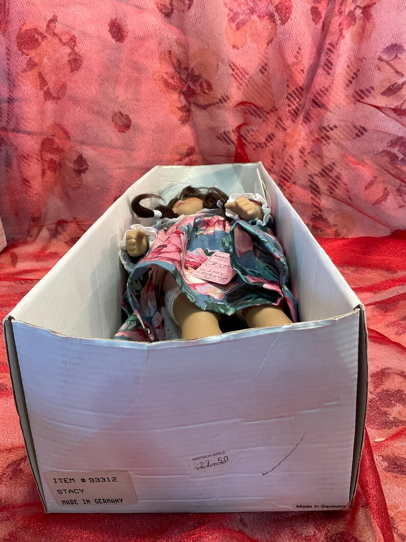 Stacy, German Rothkirch Puppe Doll 18" Dark Hair With Floral Dress ...