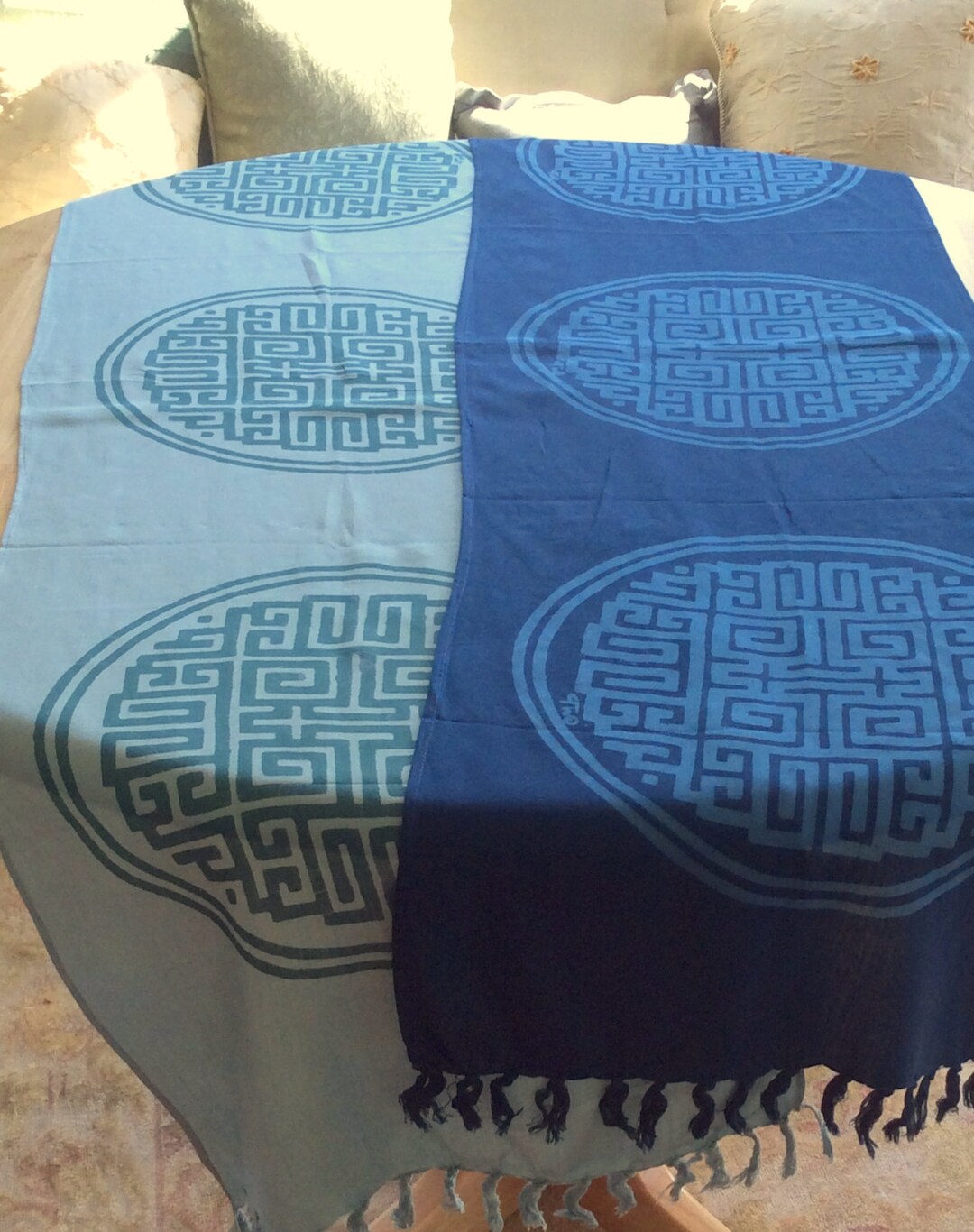 Chinese Trigram of Health, Wealth, Success Table Runner. Prosperity ...