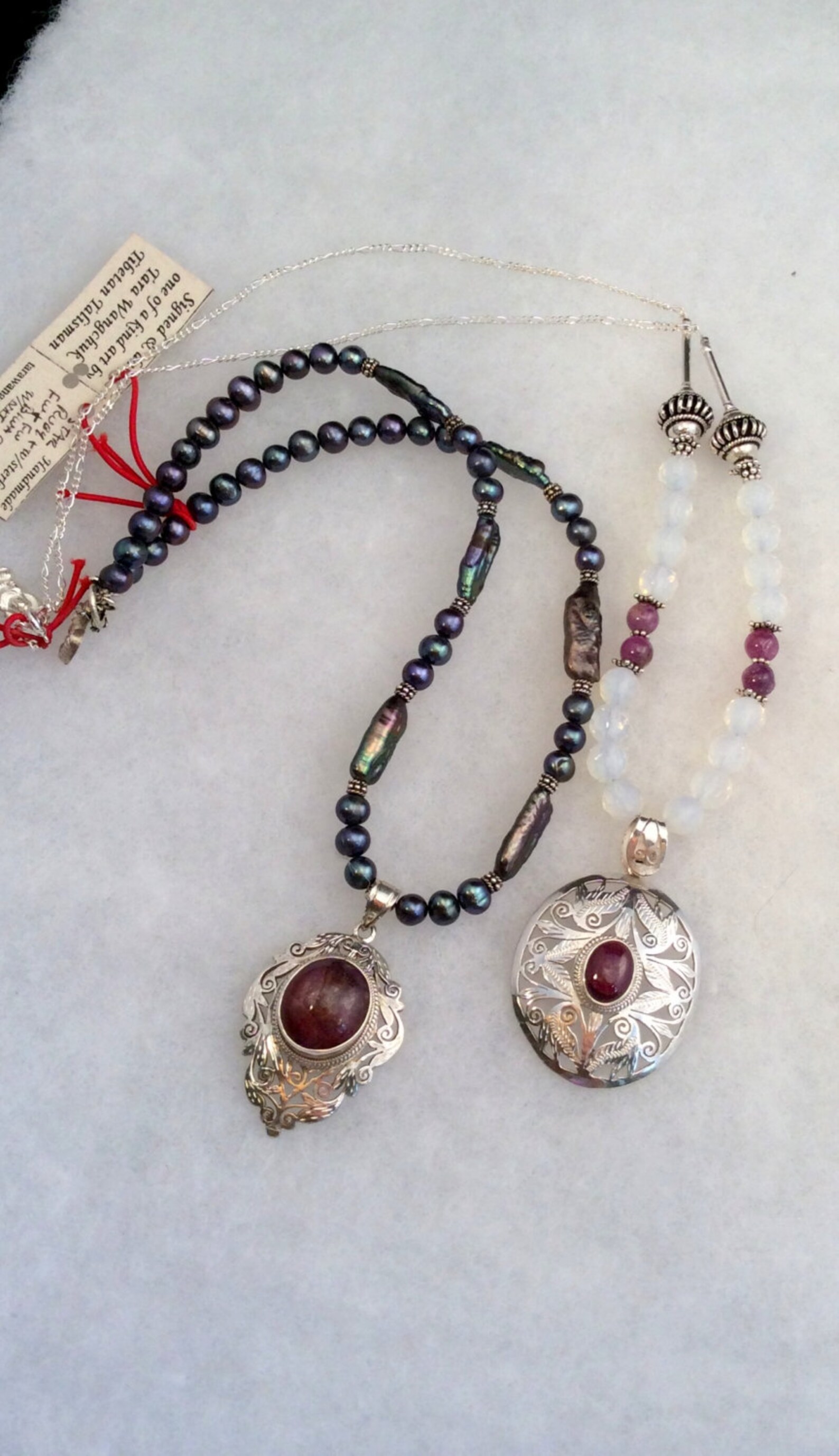 18 or 24 Star Ruby or Sapphire Pendant Necklace. Lacy | Etsy