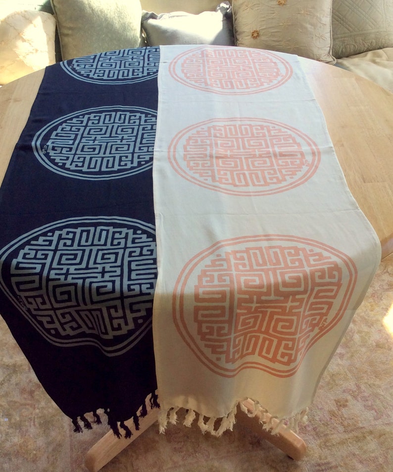 Chinese Trigram of Health, Wealth, Success Table Runner. Prosperity ...