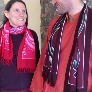 Tibetan Buddhist Sacred Offering Scarf Design Painted on a 60 in Scarf ...