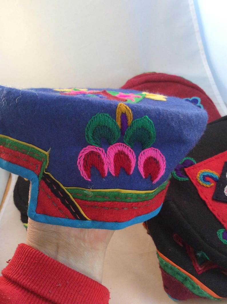 Tibetan Embroidered Cap Hat or Brocade Fancy Hat. 2 to Choose From XS ...