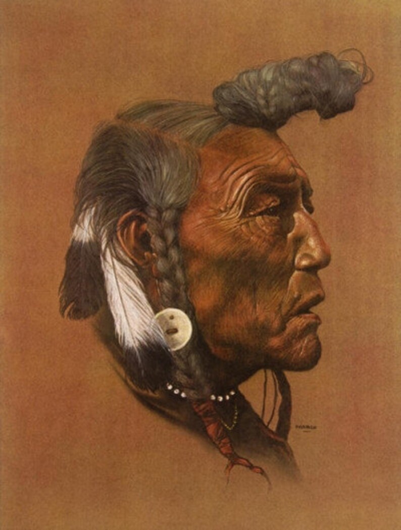 SALE Native American Limited Edition Print. Chief Red Wing or | Etsy