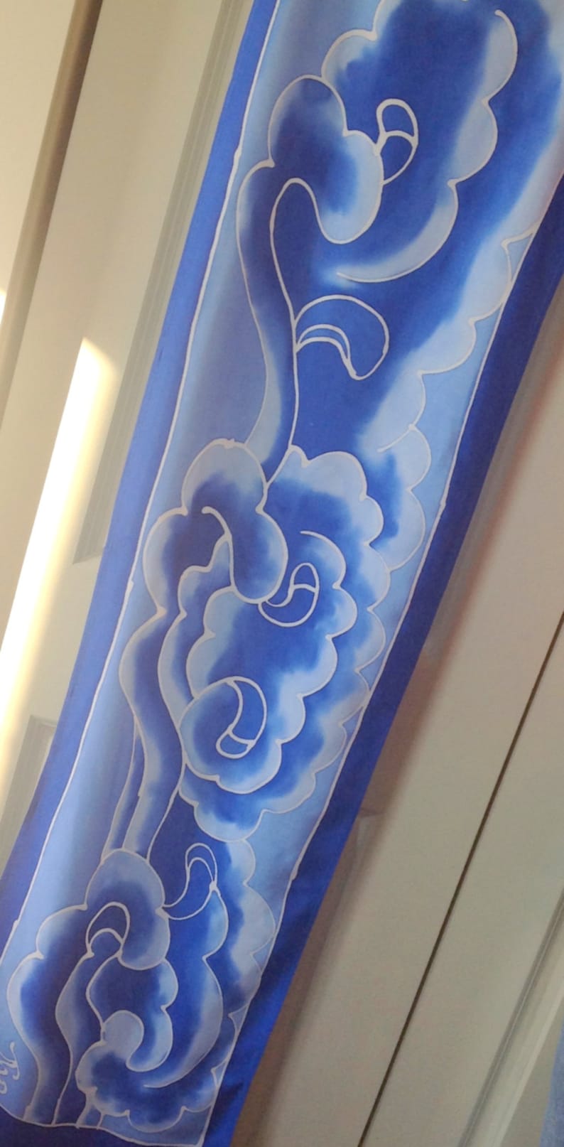 Tibetan Buddhist Sacred Cloud Design Scarf. Handpainted 60 - Etsy