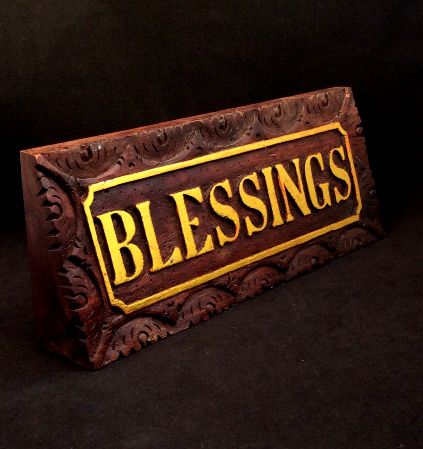 Hand Carved Teak Inspirational Sign. Meditate Enjoy - Etsy