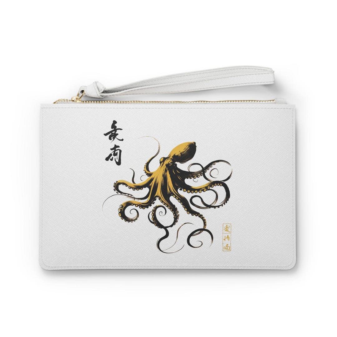 Octopus Clutch Bag Calligraphy Evening Bag Vintage Bag Gift for Her ...
