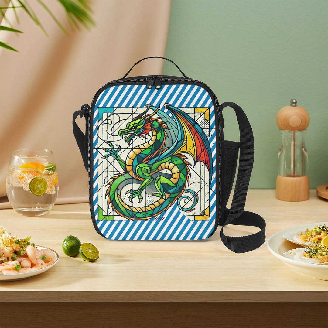 Dragon Lunch Bag Unique and Bold Graphic Pattern. - Etsy