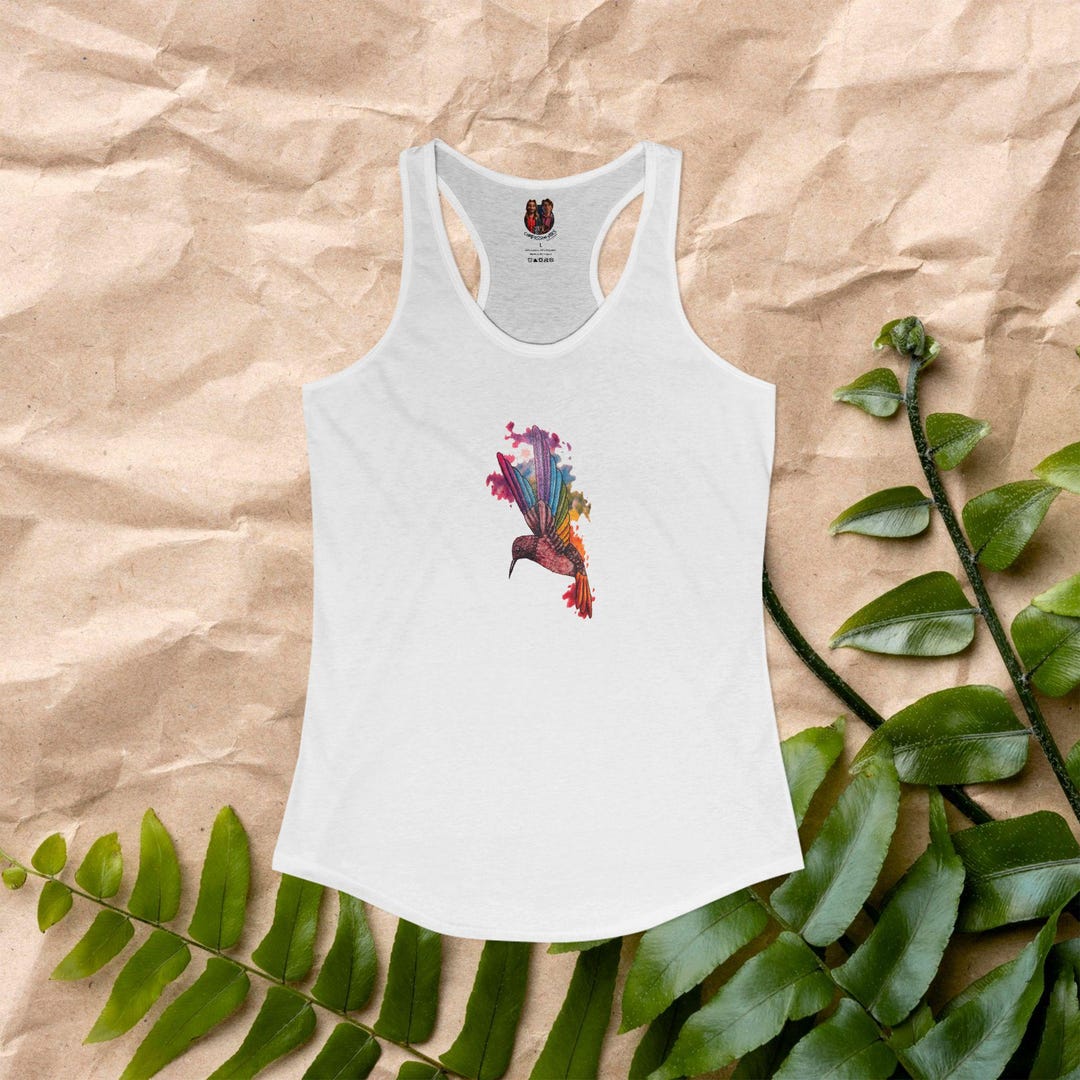 Surrealist Tank Top Hummingbird Unique Fantasy Racerback Tank Top by ...