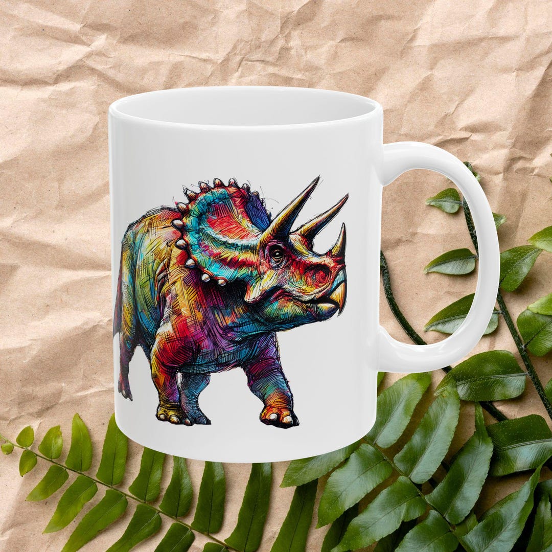 Jurassic Coffee Mug - Dino Mug - Prehistoric Cup Dinosaur Print - Etsy