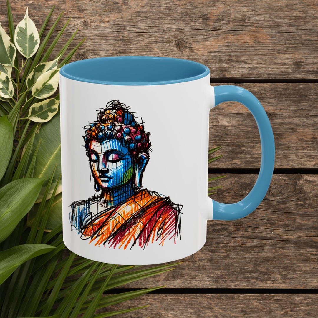 Yoga Coffee Mug - Meditation Mug - Mindfulness Cup Buddha Print - Etsy
