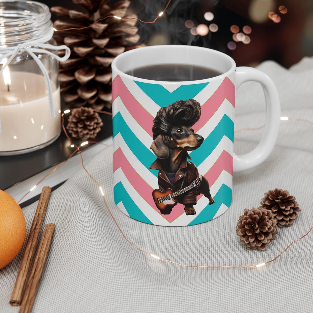 Coffee Cup Dog Rocker Office Mug Dachshund Tea Lover Gift for Her ...