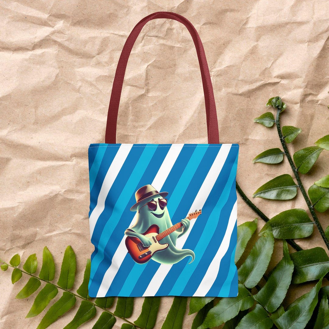 Funny Shoulder Bag Boho Cute Tote Bag Ghost Rock Vintage Music Shoulder ...