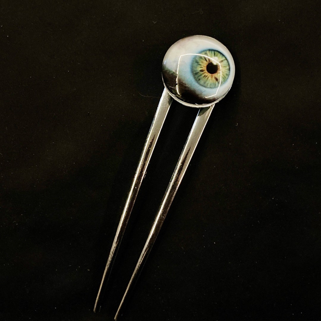 Evil Eye Hair Fork, Green Eye, Creepy Eye, Evil Eye Hair, U Shaped Hair ...