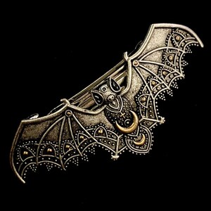 Bat Barrette, Silver Barrette, Silver Bat, Gold Bat, Ponytail Barrette ...