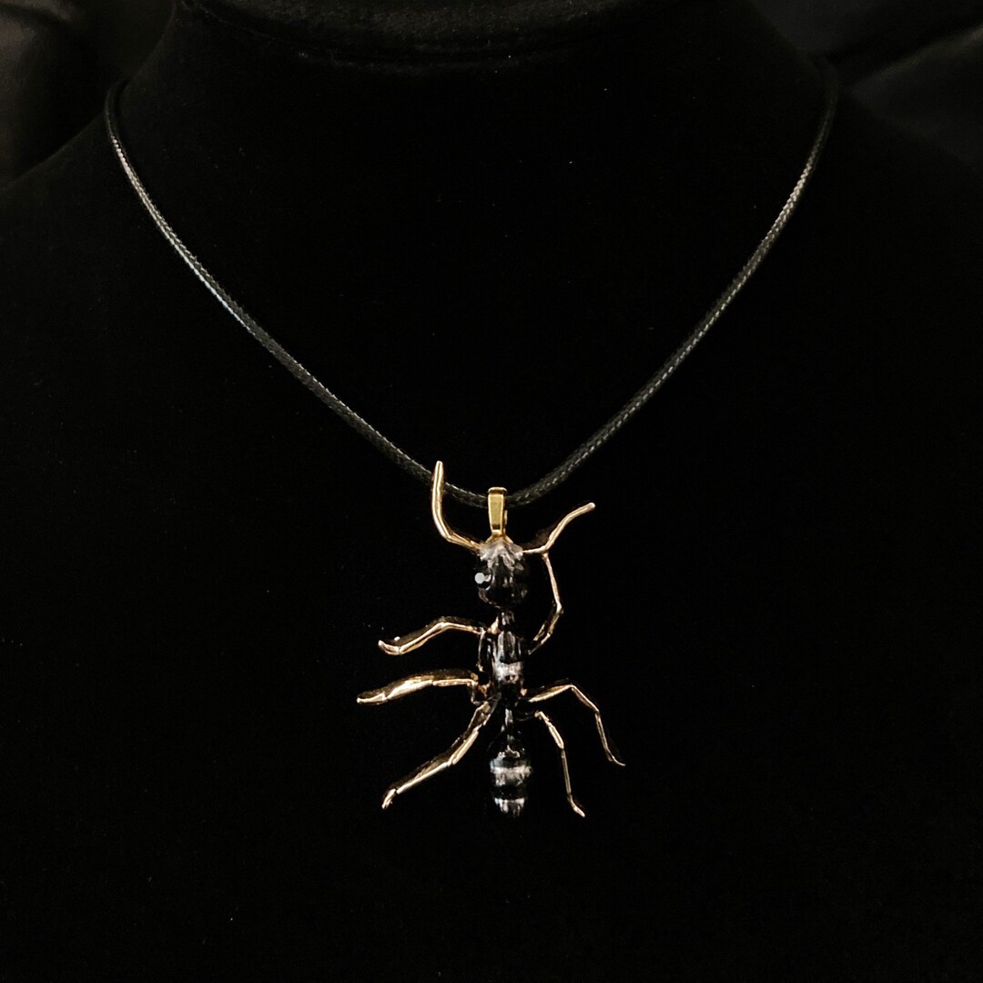 Black Gold Ant, Ant Necklace, Carpenter Ant, Ant Pendant, Ant Jewelry ...