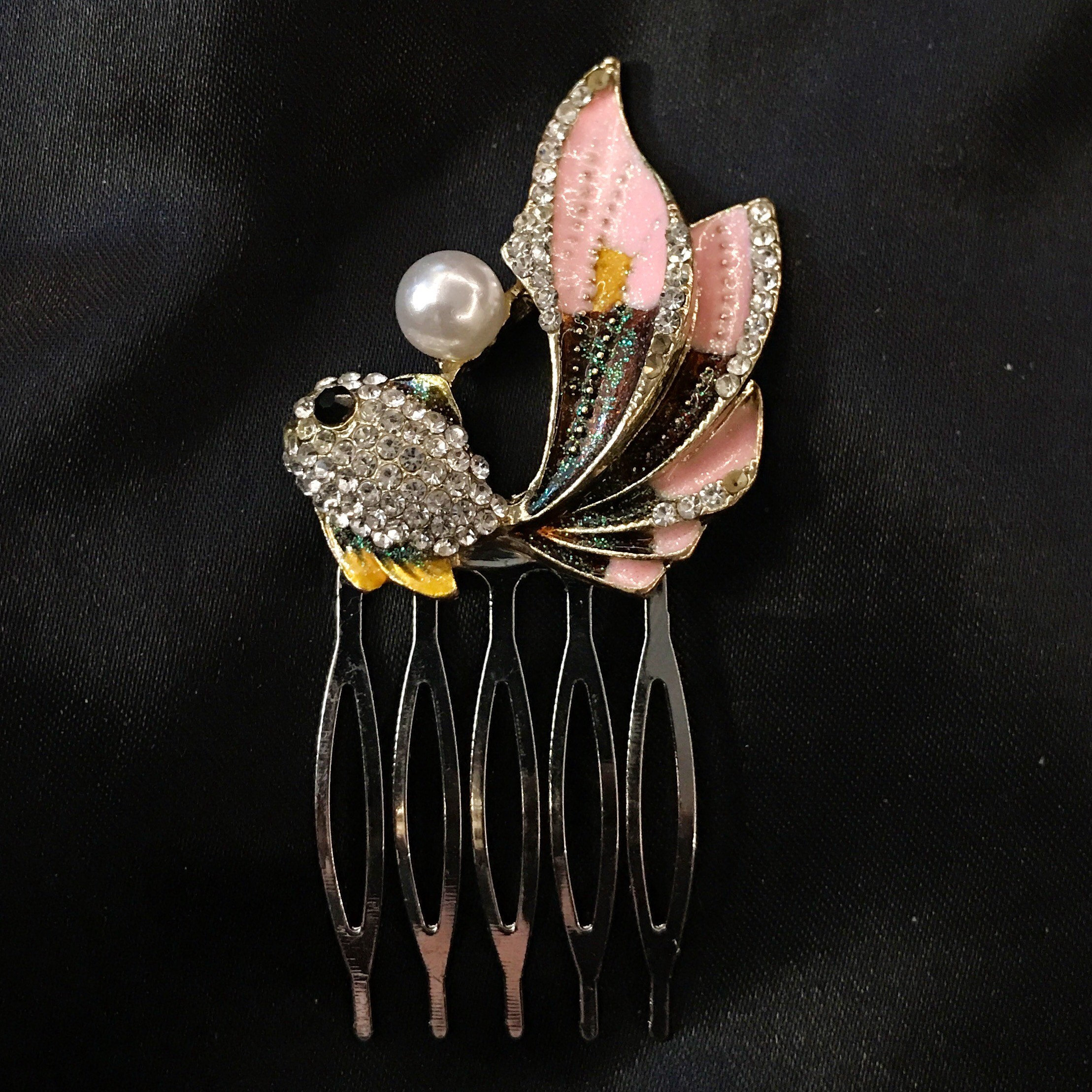 Koi Fish Koi Fish Hair Comb Jeweled Fish Goldfish Hair | Etsy