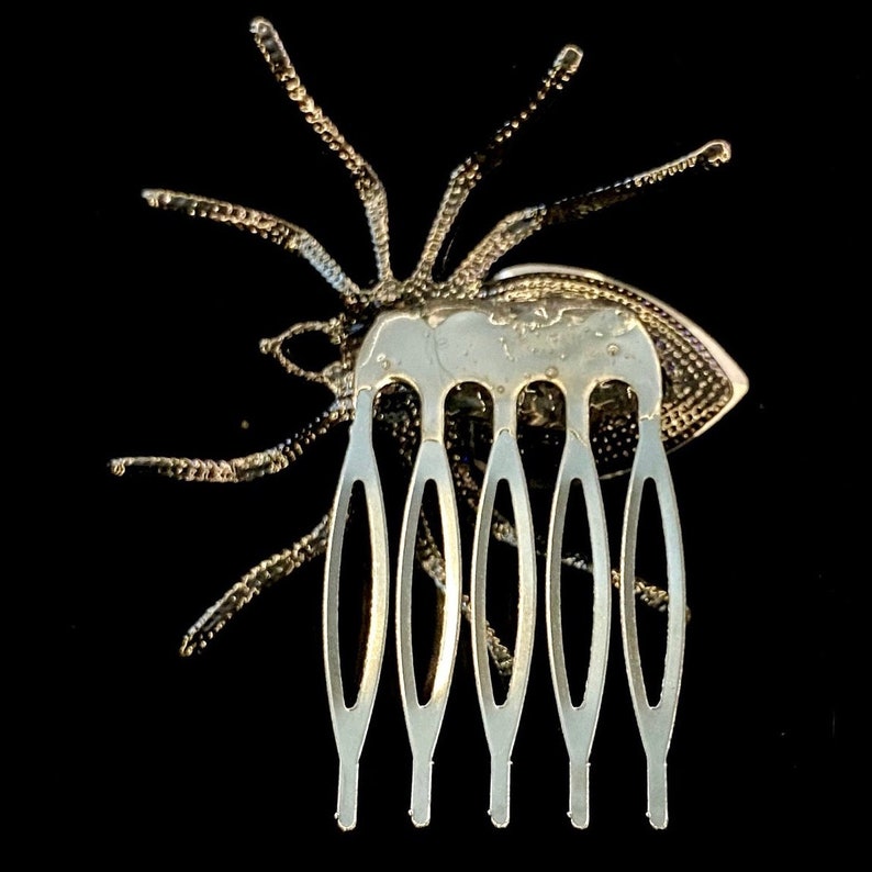 Black Spider, Light Blue Spider, Spider Hair Comb, Goth Hair Comb ...
