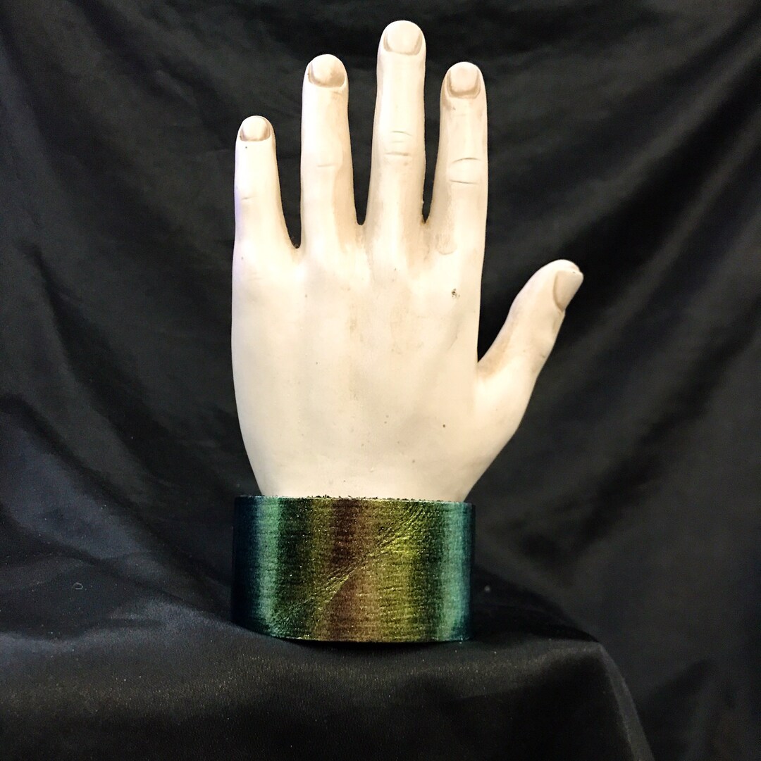Gold Yellow Green, Color Shifting, Leather Wrist Cuff, Color Changing ...