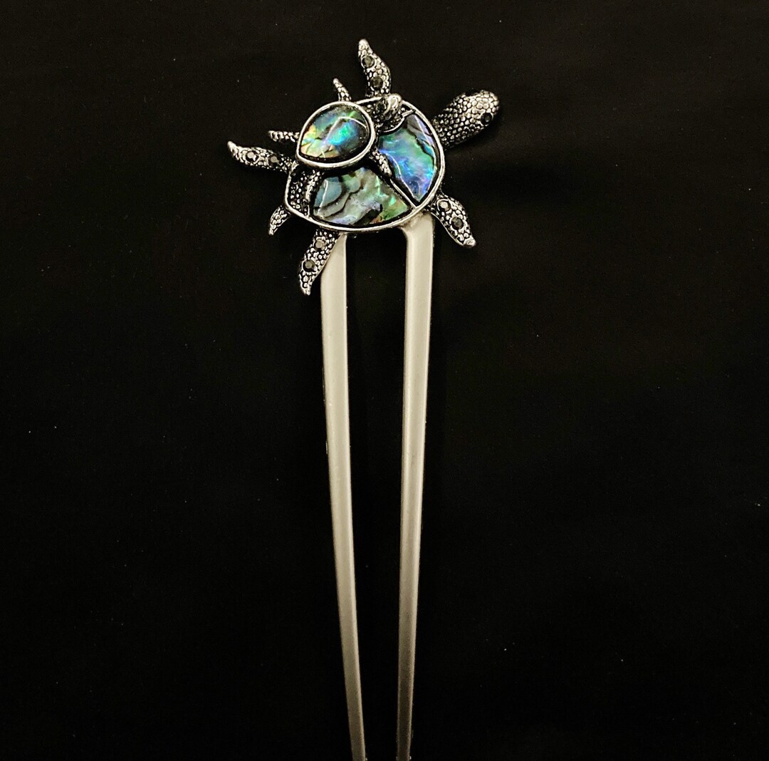 Turtle Hair Fork, Tortoise Hair Fork, Mother Child, Abalone Turtle ...