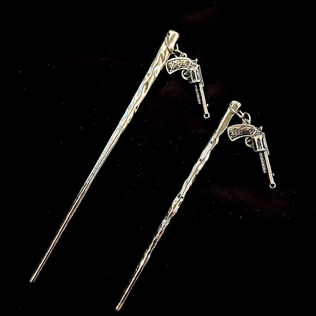Pistol Hair Stick, Gun Hair Stick, Silver Hair Stick, Hair Pin Bun ...