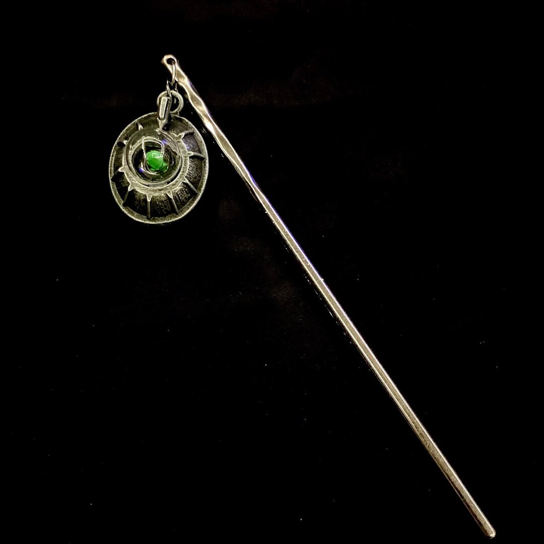 UFO Hair Stick, UFO Locket, Silver Hair Stick, Hair Stick Bun Holder ...