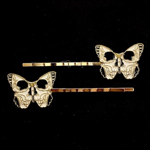 Skull Moth, Moth Hair Pins, Moth Bobby Pins, Skull Hair Pin, Skull ...