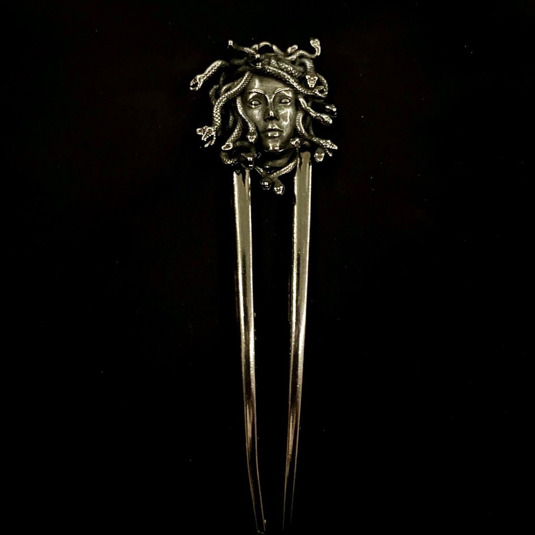 Medusa Hair Fork, Silver Hair Fork, Silver Medusa, Greek Mythology ...