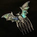 Abalone Bat, Abalone Hair Comb, Silver Bat, Bat Hair Comb, Goth Hair ...