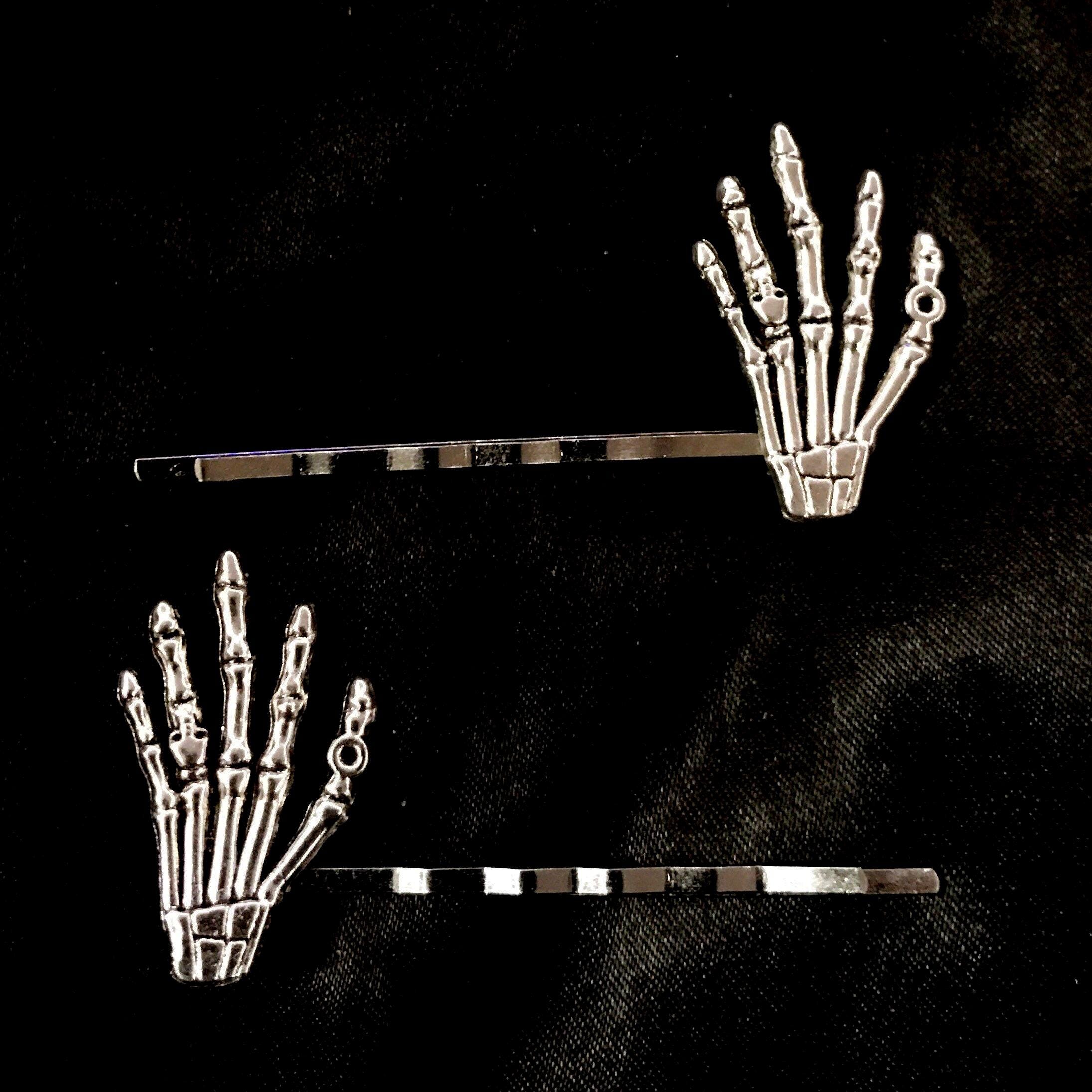 Skeleton Hands, Set of Hair Pins, Halloween Hair Pin, Hand Hair Pin ...