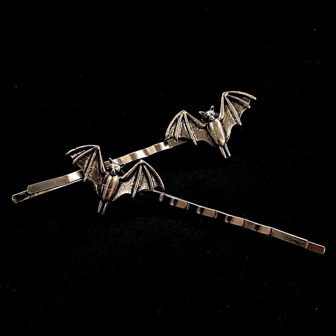 Silver Hair Pins, Bat Hair Pins, Wing Hair Pin, Bat Wing, Vampire Bat ...