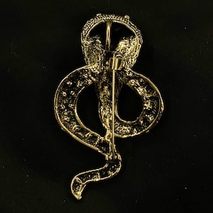 Snake Brooch, Snake Pin, Green Snake, Gold Snake Pin, Gold Snake Brooch ...