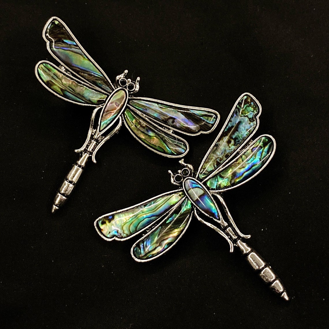 Dragonfly Hair Clip, Abalone Dragonfly, Something Blue, Green Dragonfly ...