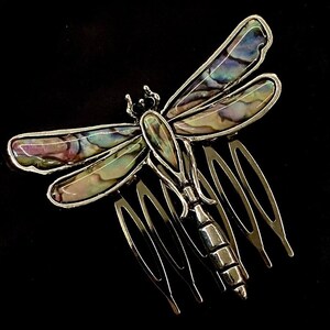 Dragonfly Hair Comb, Rainbow Dragonfly, Something Blue, Green Dragonfly ...