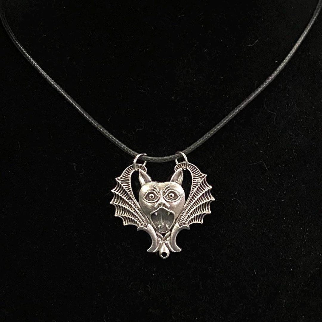 Demon Necklace, Silver Gargoyle, Demon Pendant, Halloween Jewelry ...