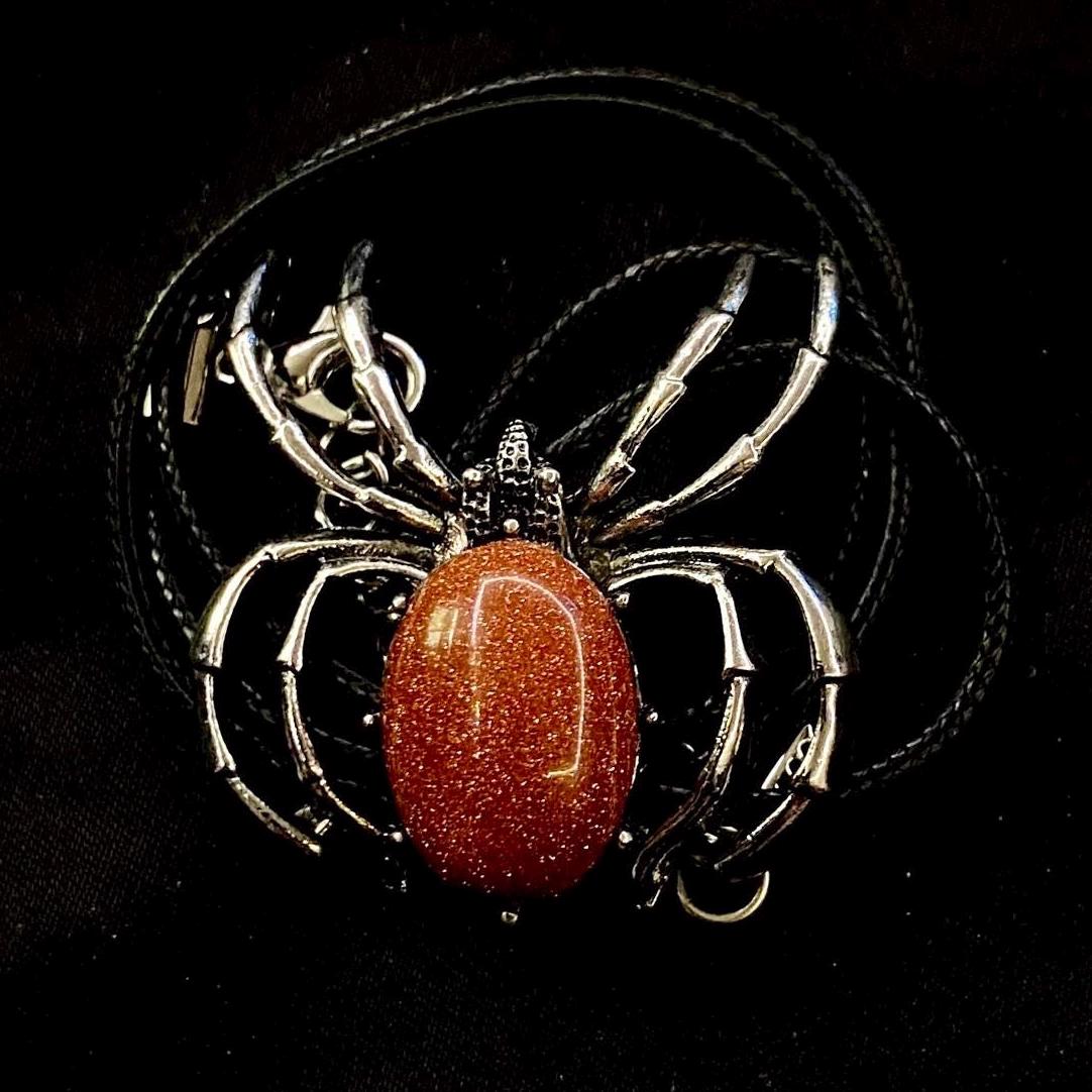 Gold Sandstone, Silver Spider, Sandstone Spider, Spider Necklace ...