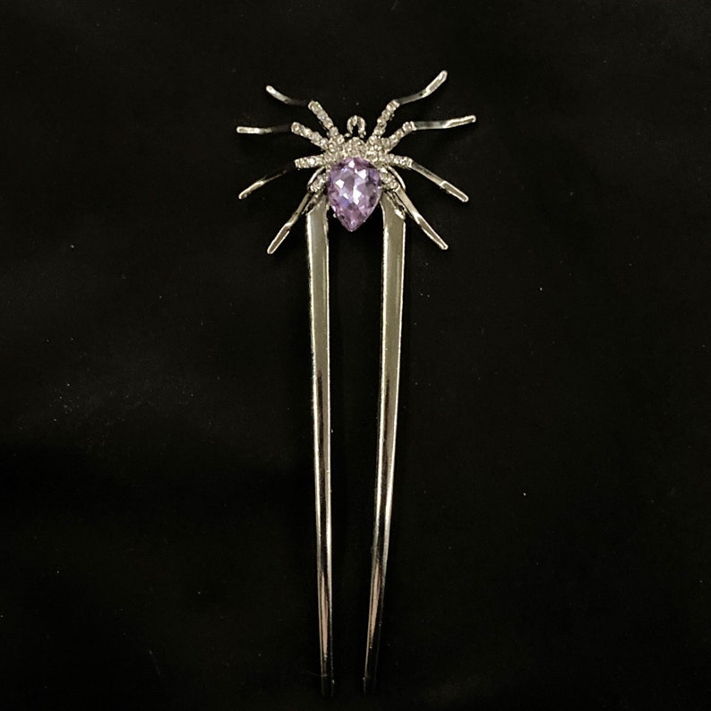 Silver Spider, Spider Hair Fork, Goth Hair Fork, Silver Hair Fork ...