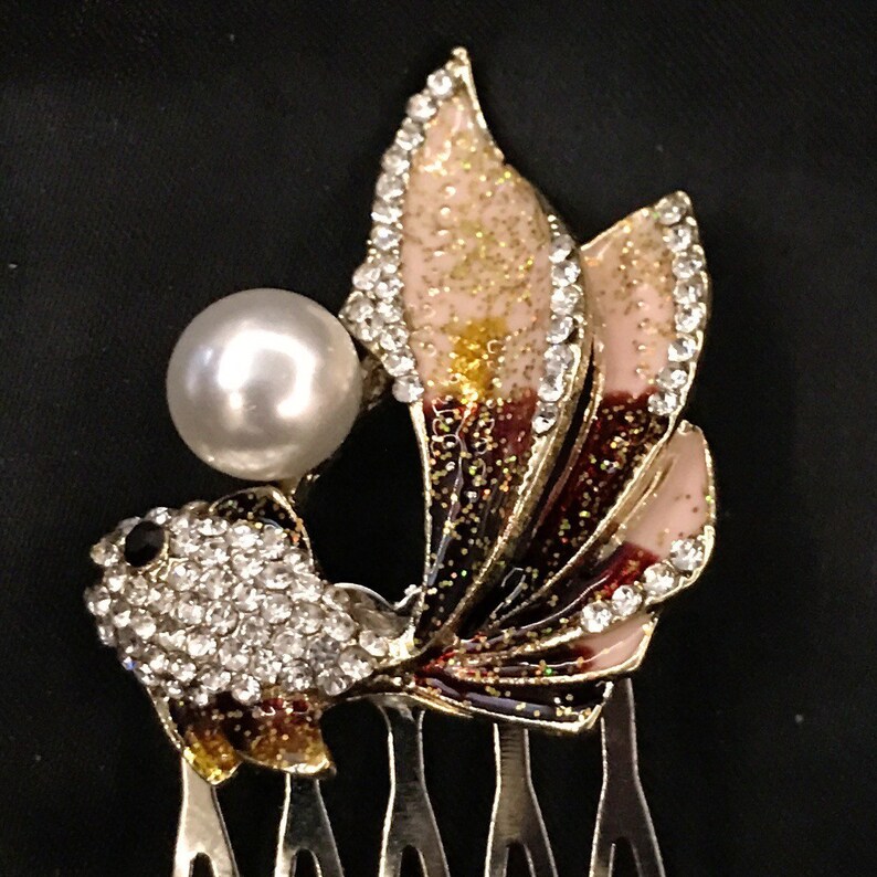 Koi Fish Koi Fish Hair Comb Jeweled Fish Goldfish Hair - Etsy