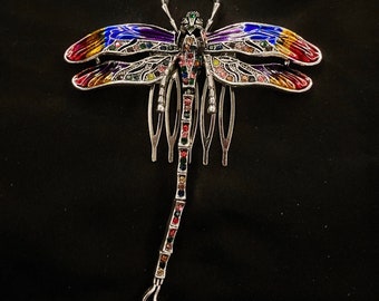 Dragonfly Hair Comb, Abalone Dragonfly, Something Blue, Green Dragonfly ...